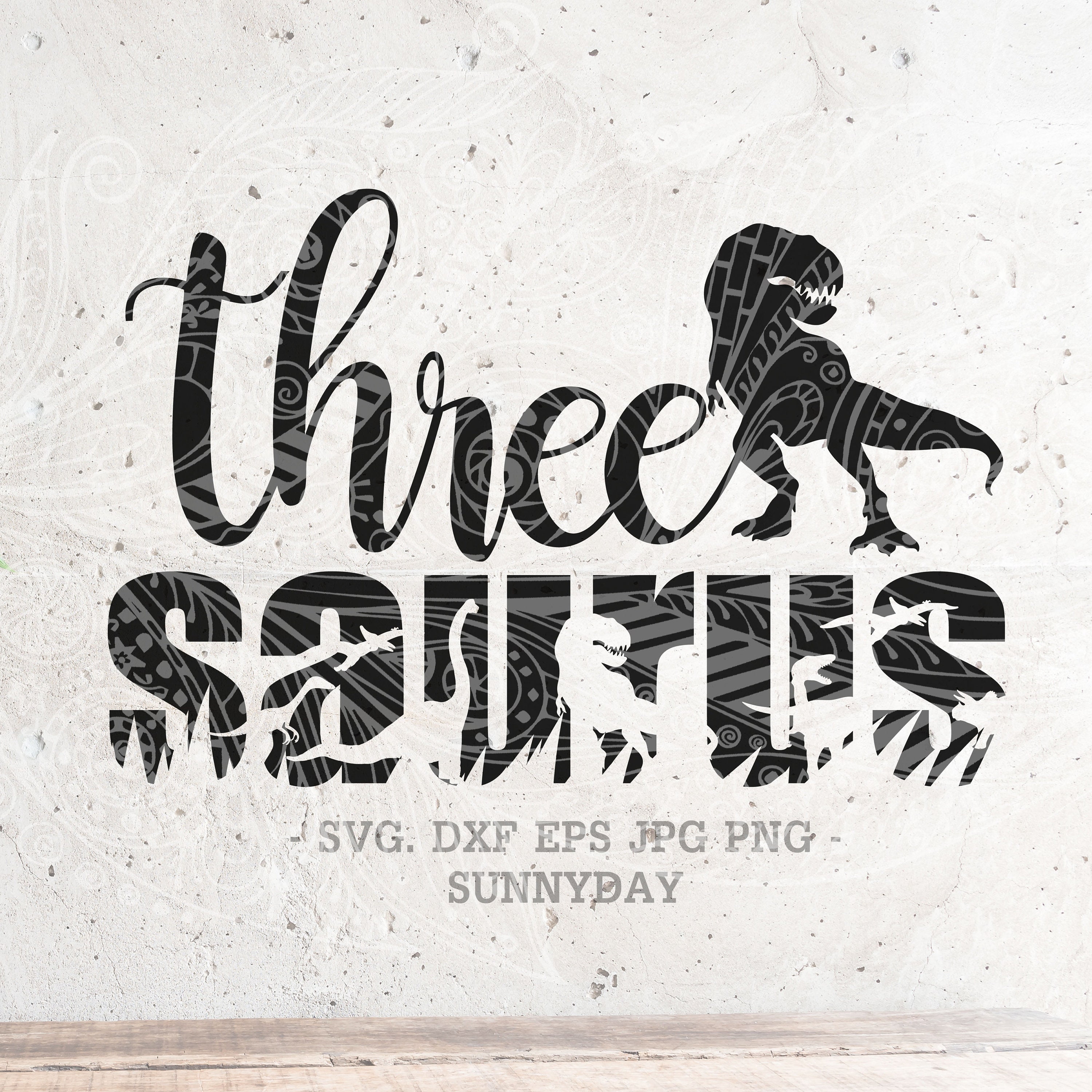 Three A Saurus Svg File3rd Birthday Shirtdxf Silhouette - Etsy