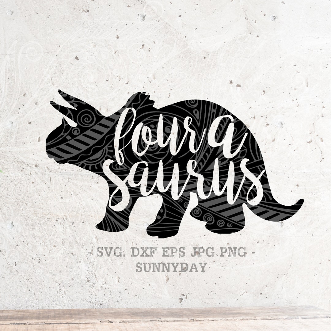 Four A Saurus Svg File,dxf Silhouette Print Vinyl Cricut Cutting SVG T ...
