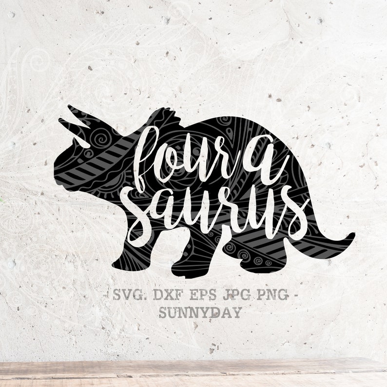 Four A Saurus Svg Filedxf Silhouette Print Vinyl Cricut - Etsy