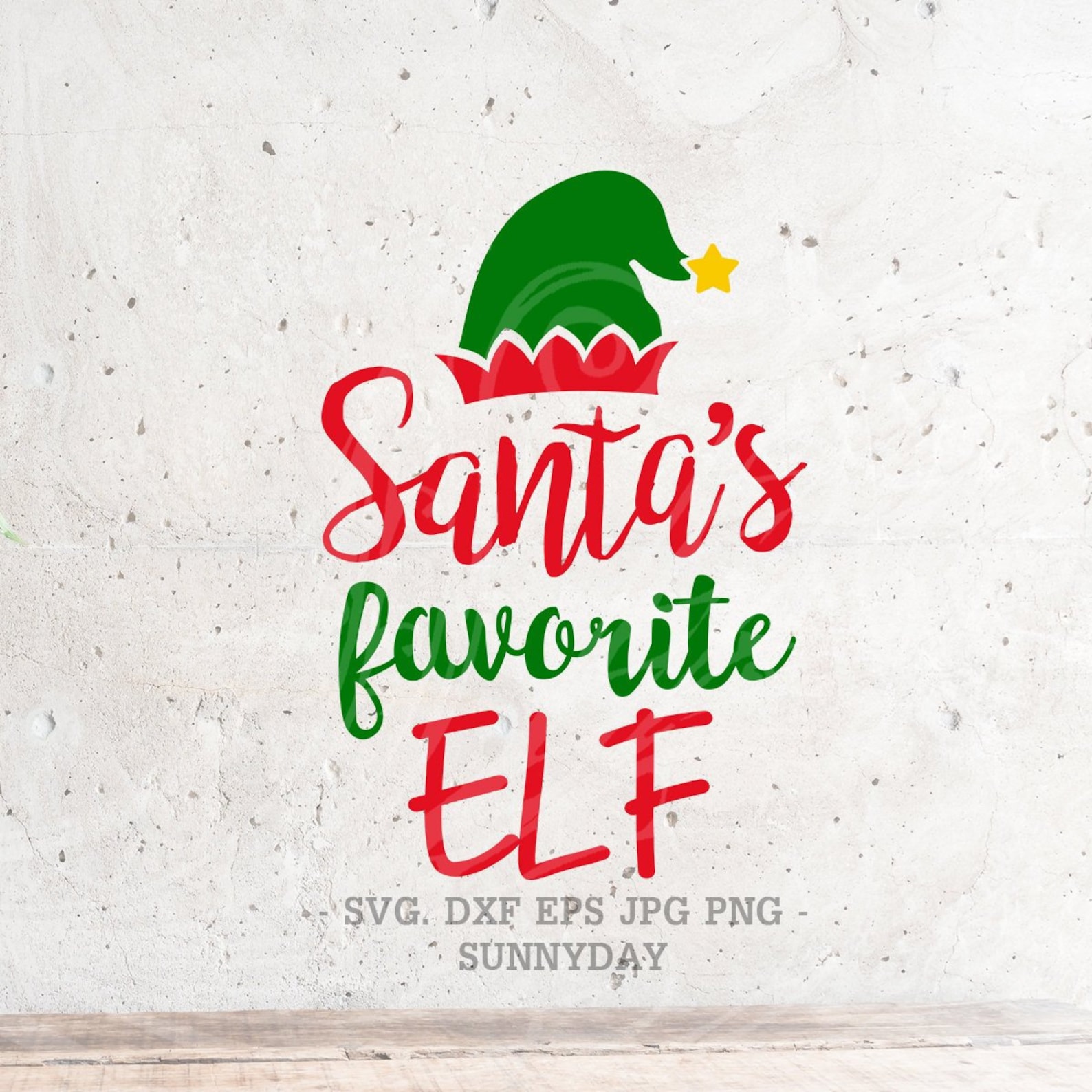 Santa's Favorite Elf Svgchristmas SVG File DXF Silhouette - Etsy
