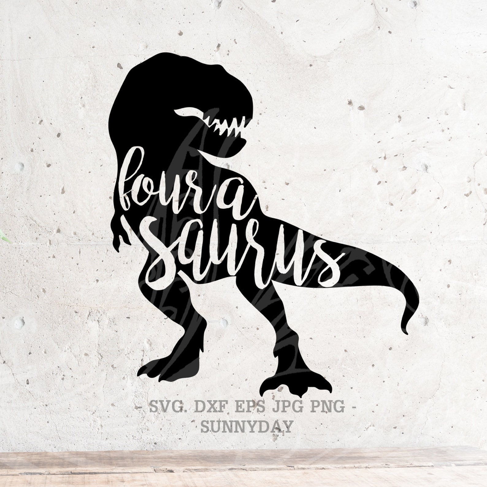 Four A Saurus Svg File DXF Silhouette Print Vinyl Cricut Cutting SVG T ...