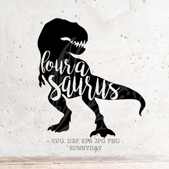 Four A Saurus Svg File DXF Silhouette Print Vinyl Cricut | Etsy