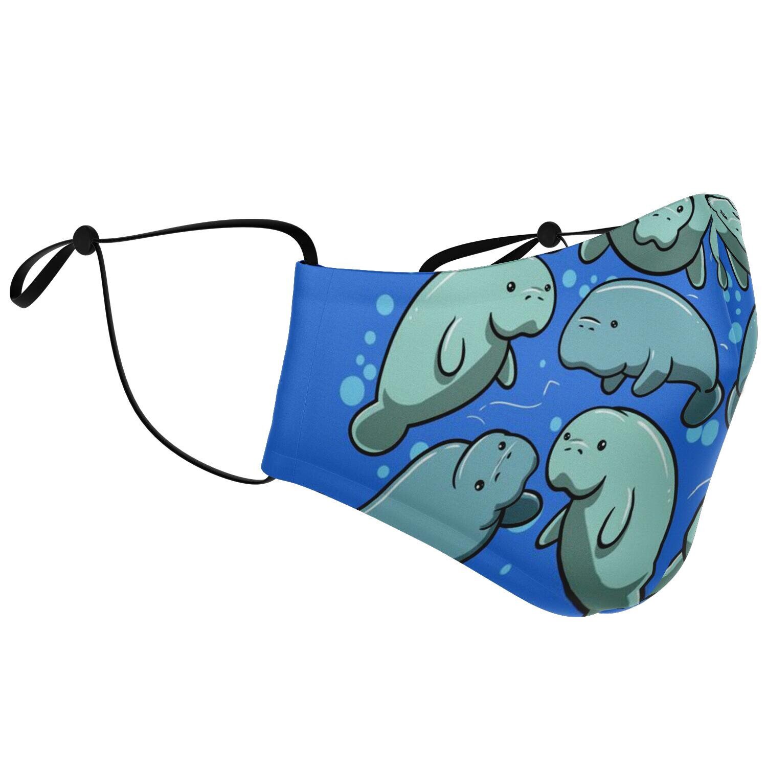Manatee Face Mask Cute Hand Drawn Manatees Over the Ear - Etsy
