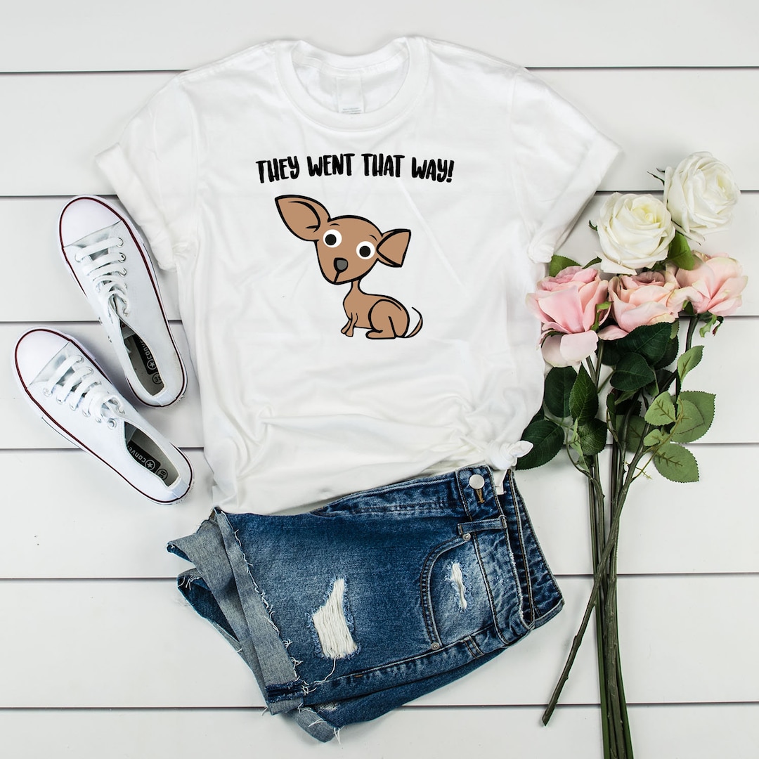 Chiweenie Dog Gift T-shirt, Funny Chiweenie Ears Point, Chiweenie Shirt ...