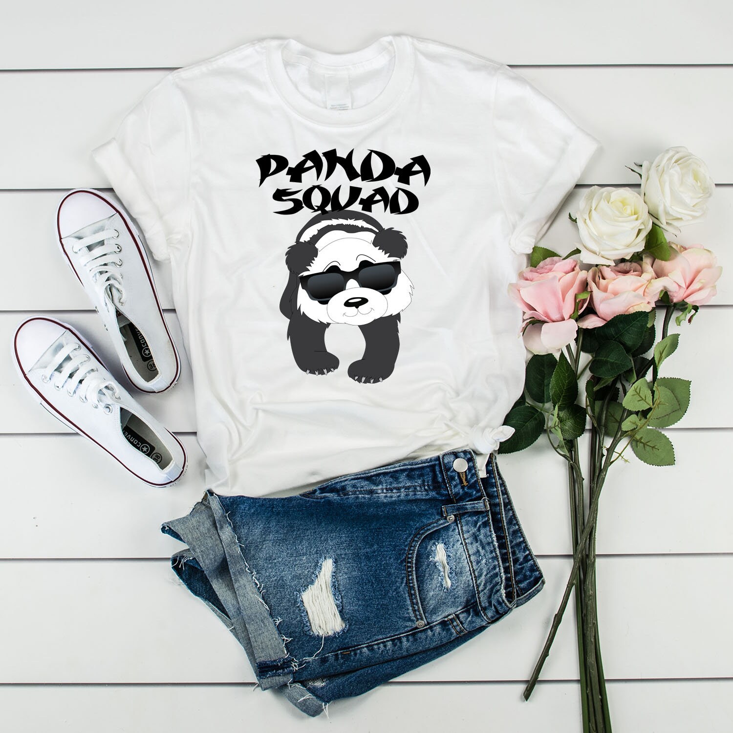 Panda Tshirt Panda Bear T Shirt Panda Squad Funny Panda | Etsy