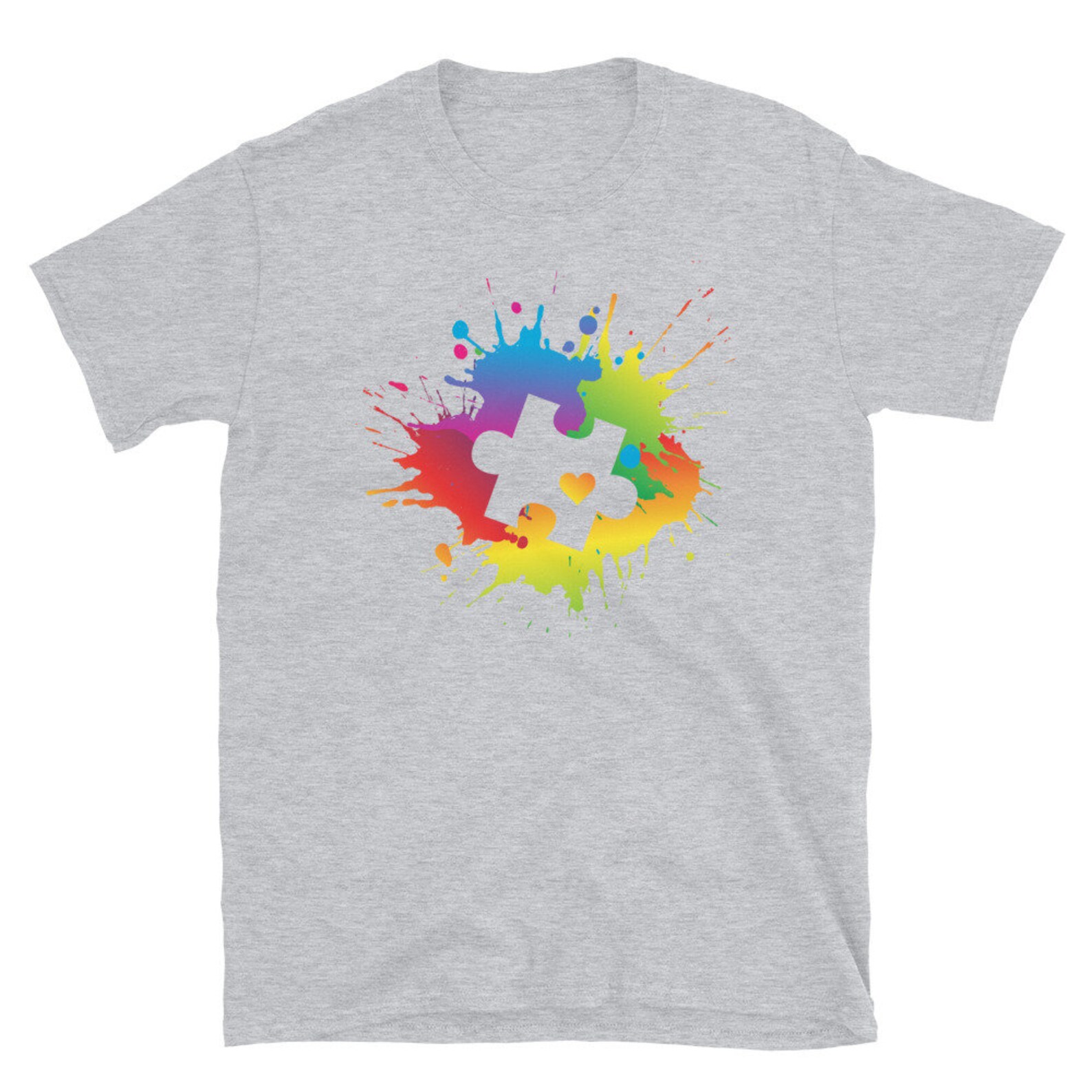 Autism Awareness Puzzle Colorful Rainbow Splatter Gift - Etsy