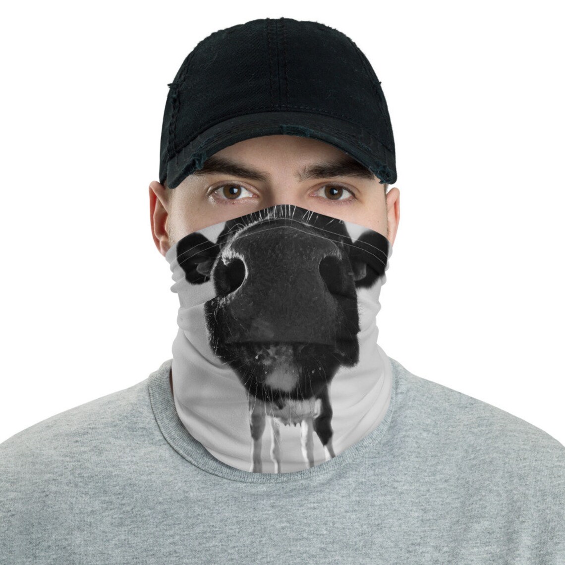 Cow Face Mask Funny Neck Gaiter Cute Cow Nose Mask Gift | Etsy