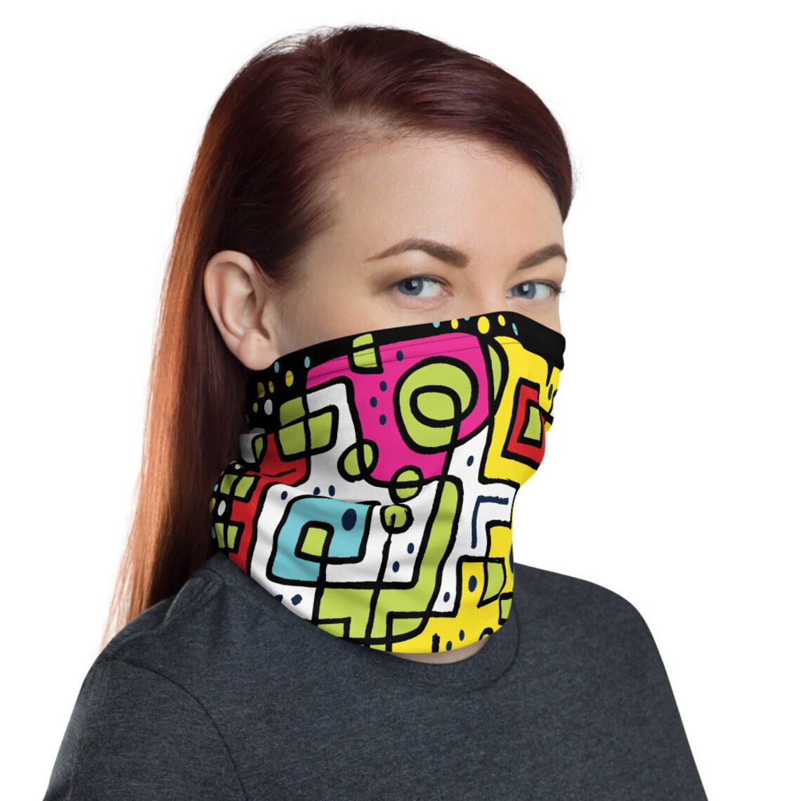 Rétro Comic Book Face Mask Abstract Comic Neck Gaiter | Etsy