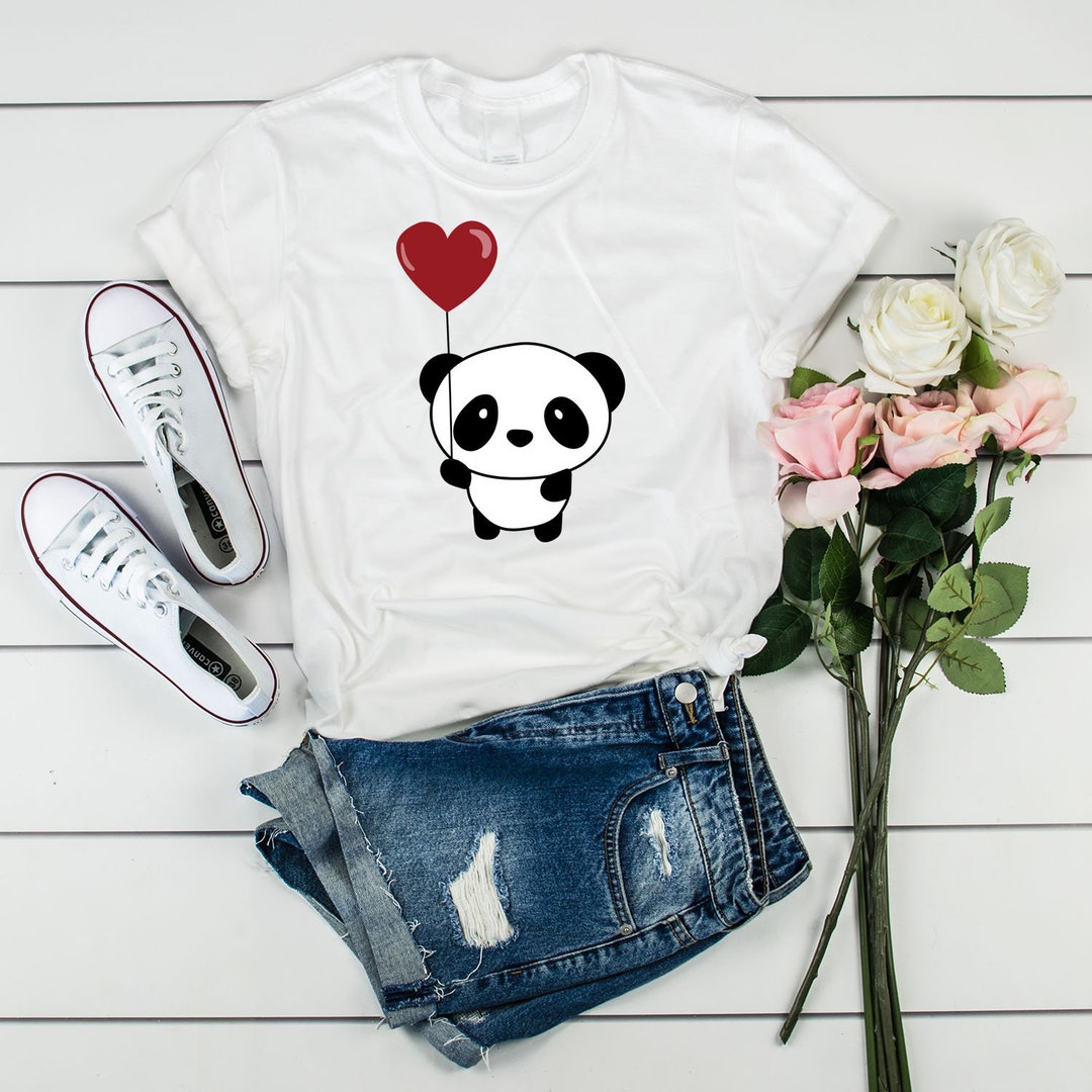 Cute Panda Valentines Day Gift, Panda Tshirt, Panda Love, Panda Shirt ...