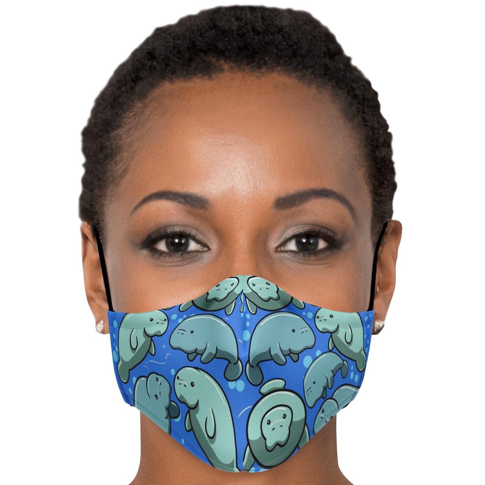 Manatee Face Mask Cute Hand Drawn Manatees Over the Ear - Etsy
