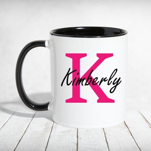 Monogram Mugs Initials, Personalized Name With Initial Mugs, Name ...