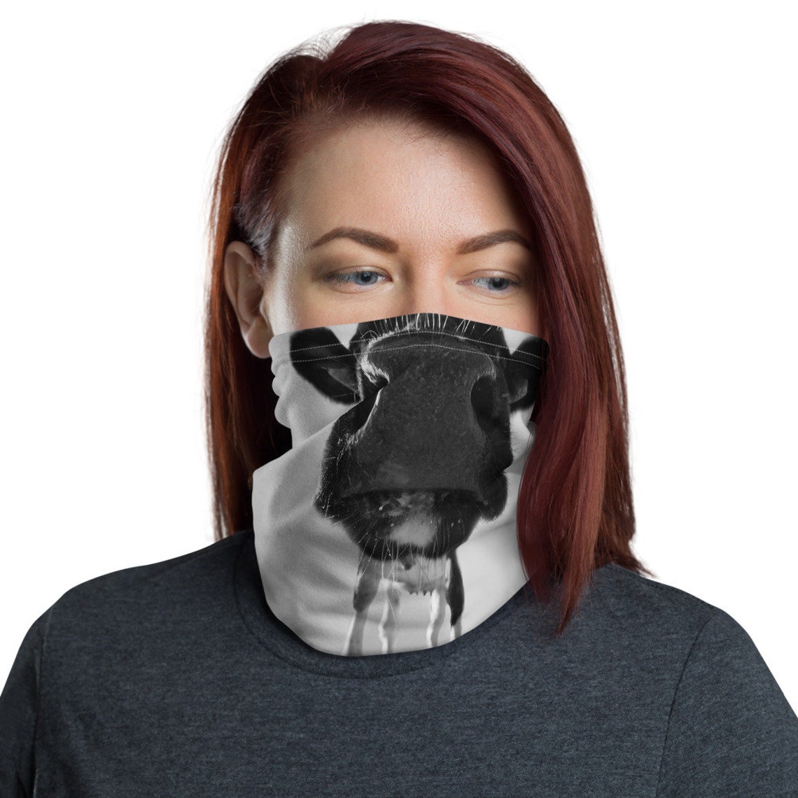 Cow Face Mask Funny Neck Gaiter Cute Cow Nose Mask Gift | Etsy