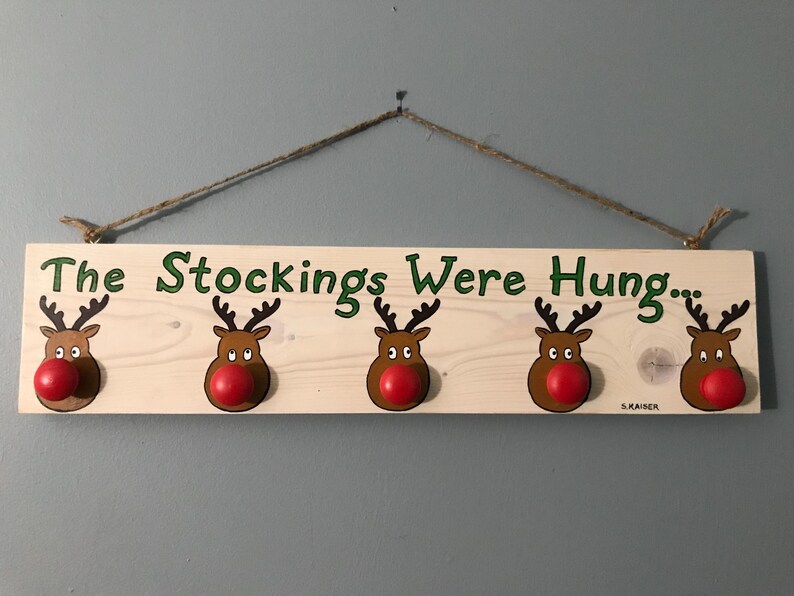 Reindeer Stocking Holder - Etsy