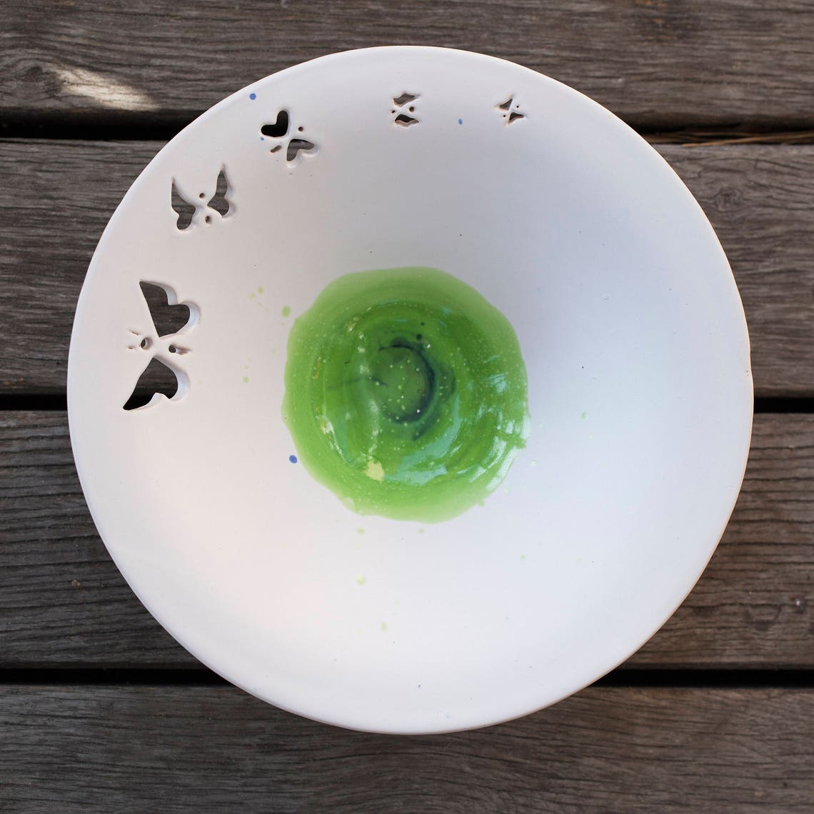 Decorative Ceramic Bowl With Pierced Rim Ceramic Fruit Bowl - Etsy