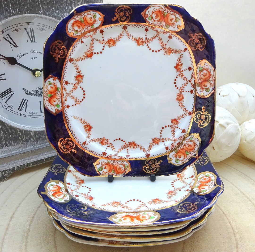 Set of 6 Vintage Imari Style Bone China Side Plates, C1910s, J G S & Co ...