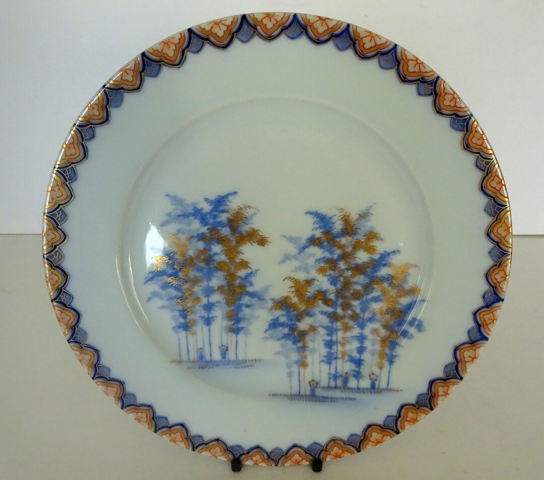 Vintage Japanese Fukagawa Porcelain Plate 21.5cm, Underglaze Blue ...