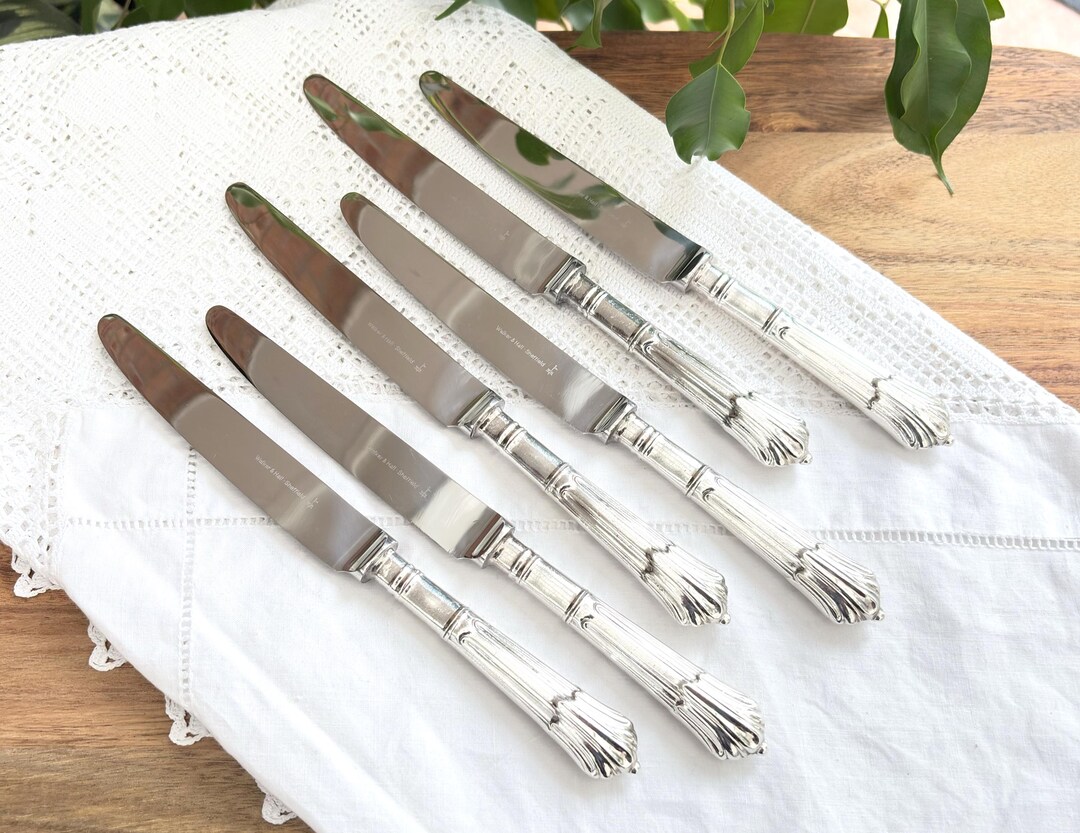 Set of 6 Vintage Walker & Hall Albany Pattern Dessert Cutlery, Silver ...