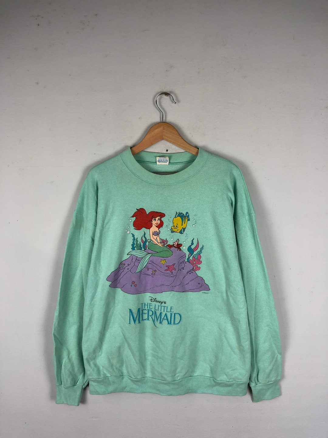 Vintage 90's the Little Mermaid Disney Sweatshirt Green Turquoise ...