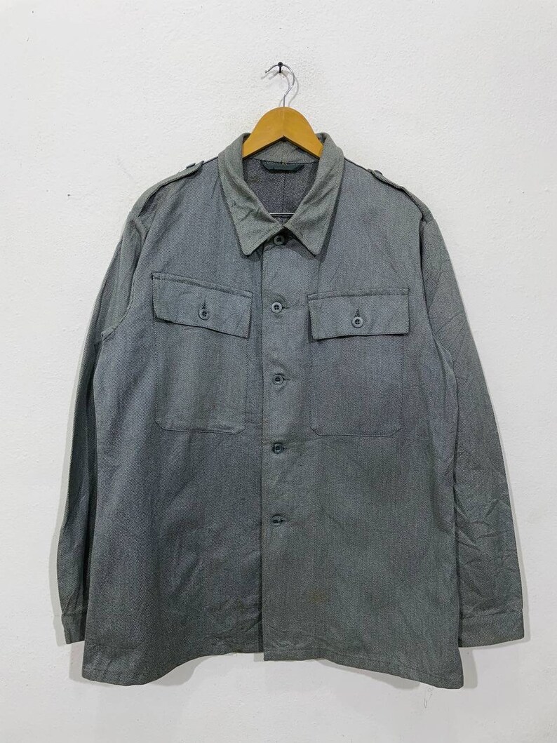 Vintage 90s Prison Inmate Denim Workwear Coat Large Chore Jacket ...