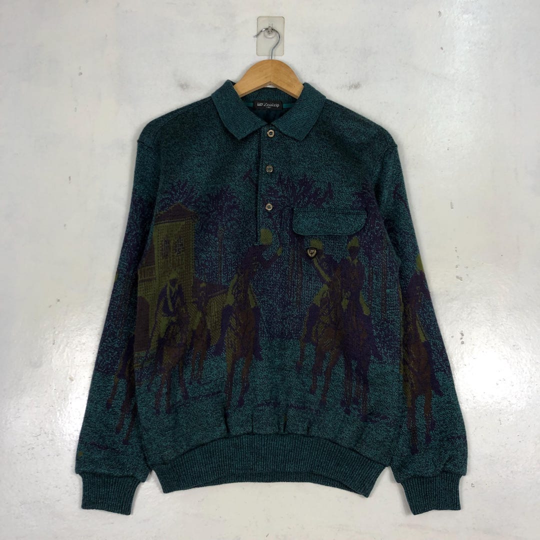 Vintage Japanese Design Luxury Design Knitwear Abstract Polo Graphic ...