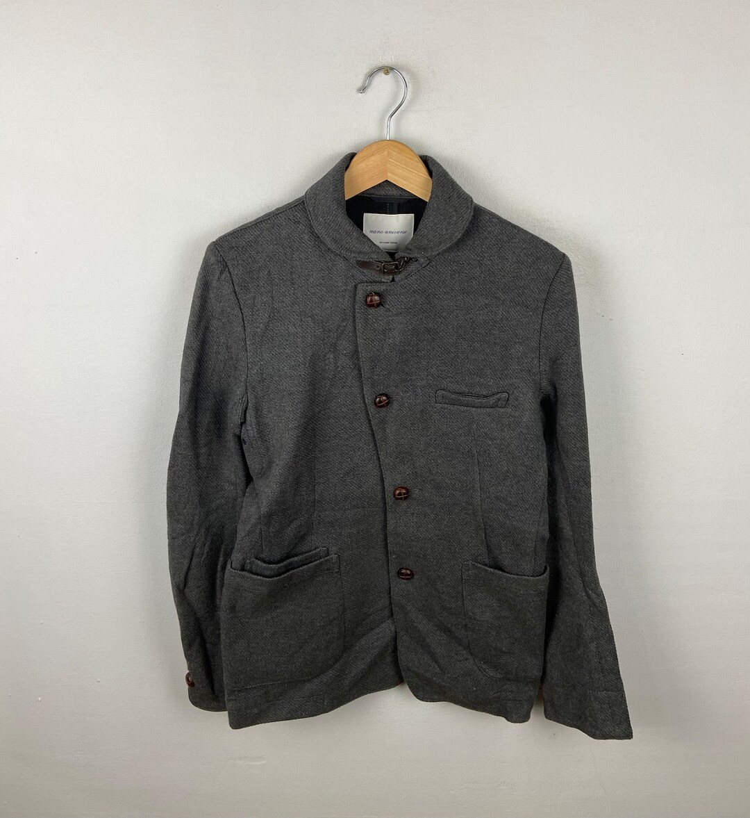Nano Universe Japan Peacoat Grey Jacket Medium Japanese Brand Duffle ...