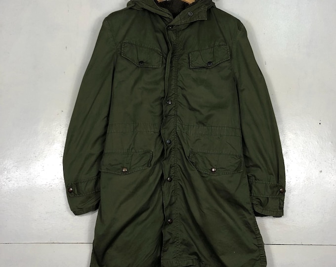 Vintage 90s Military US Army Button Parka Army Field Jacket Quilted ...