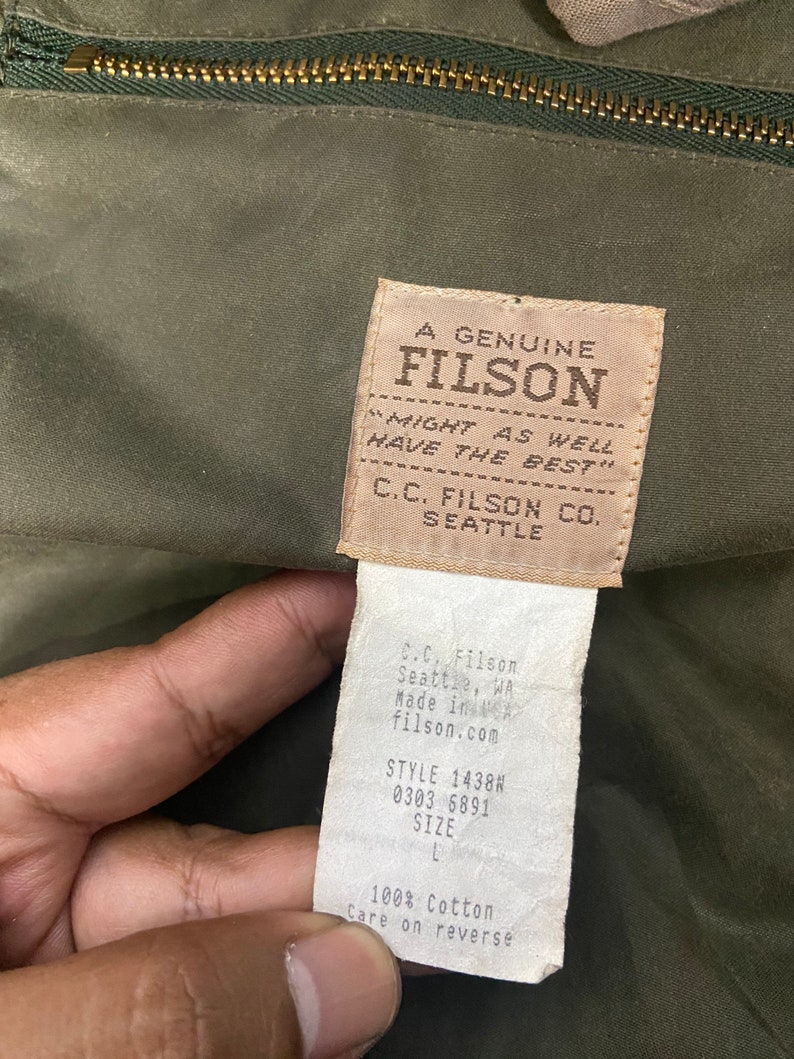 Vintage FILSON Tin Cloth Packer Coat Waxed Cotton Canvas 1990s Filson ...