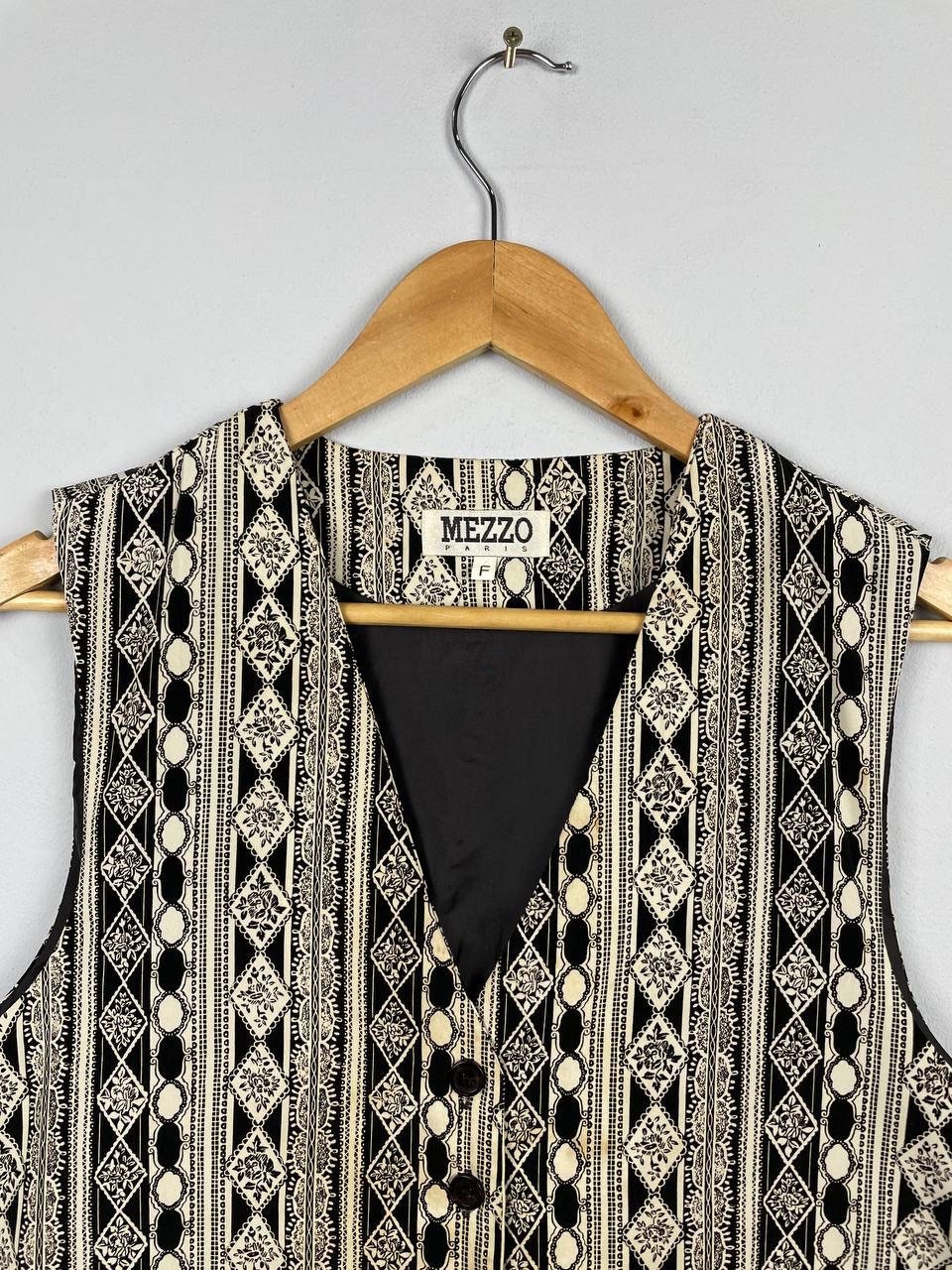 Vintage Mizzo Rockabilly Abstracs Floral Vest Jacket Medium Vintage ...