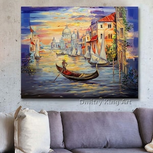 Venice Cityscape Colorful Textured Art of Venice Oil Painting Abstract ...