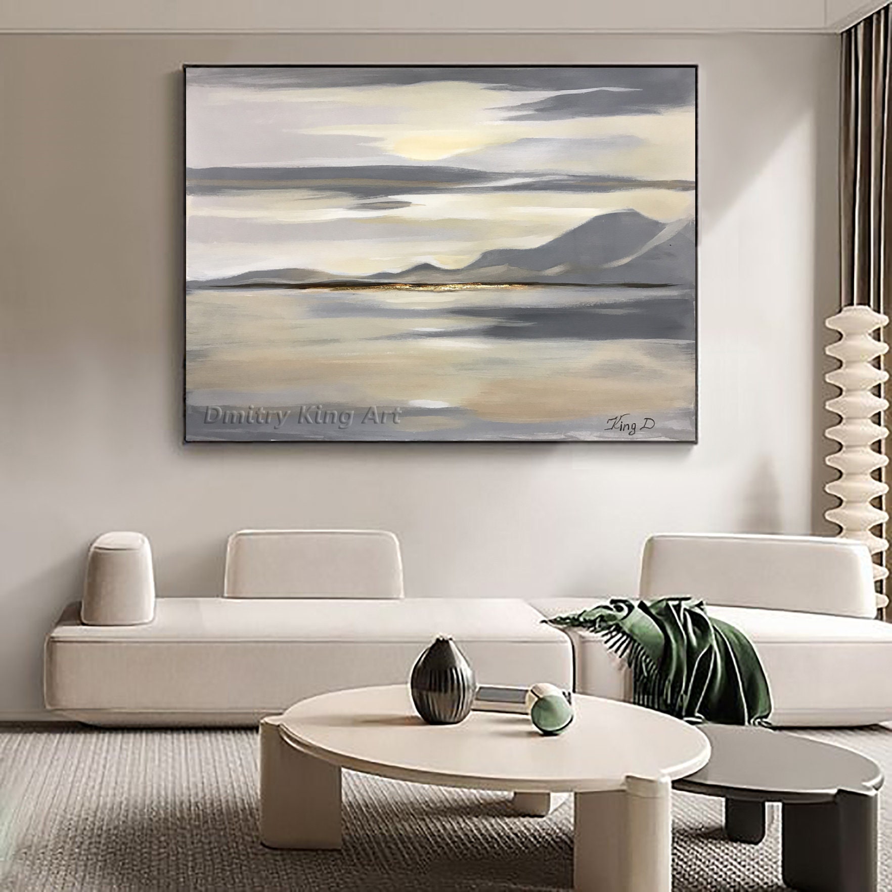 Large Abstract Beige Painting, Original Painting Abstract Art ...