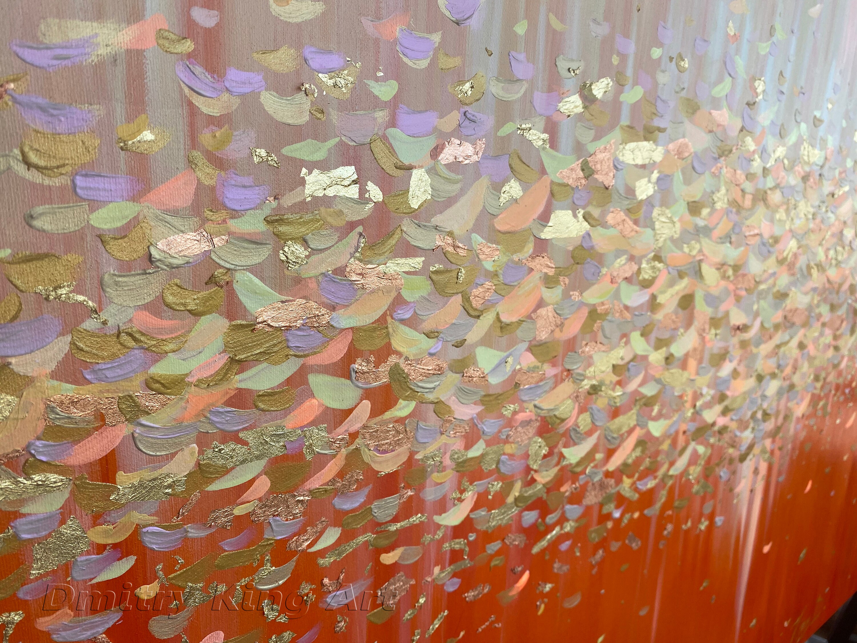 Large Abstract Ivory Orange Oil Painting Golden Sunshine - Etsy