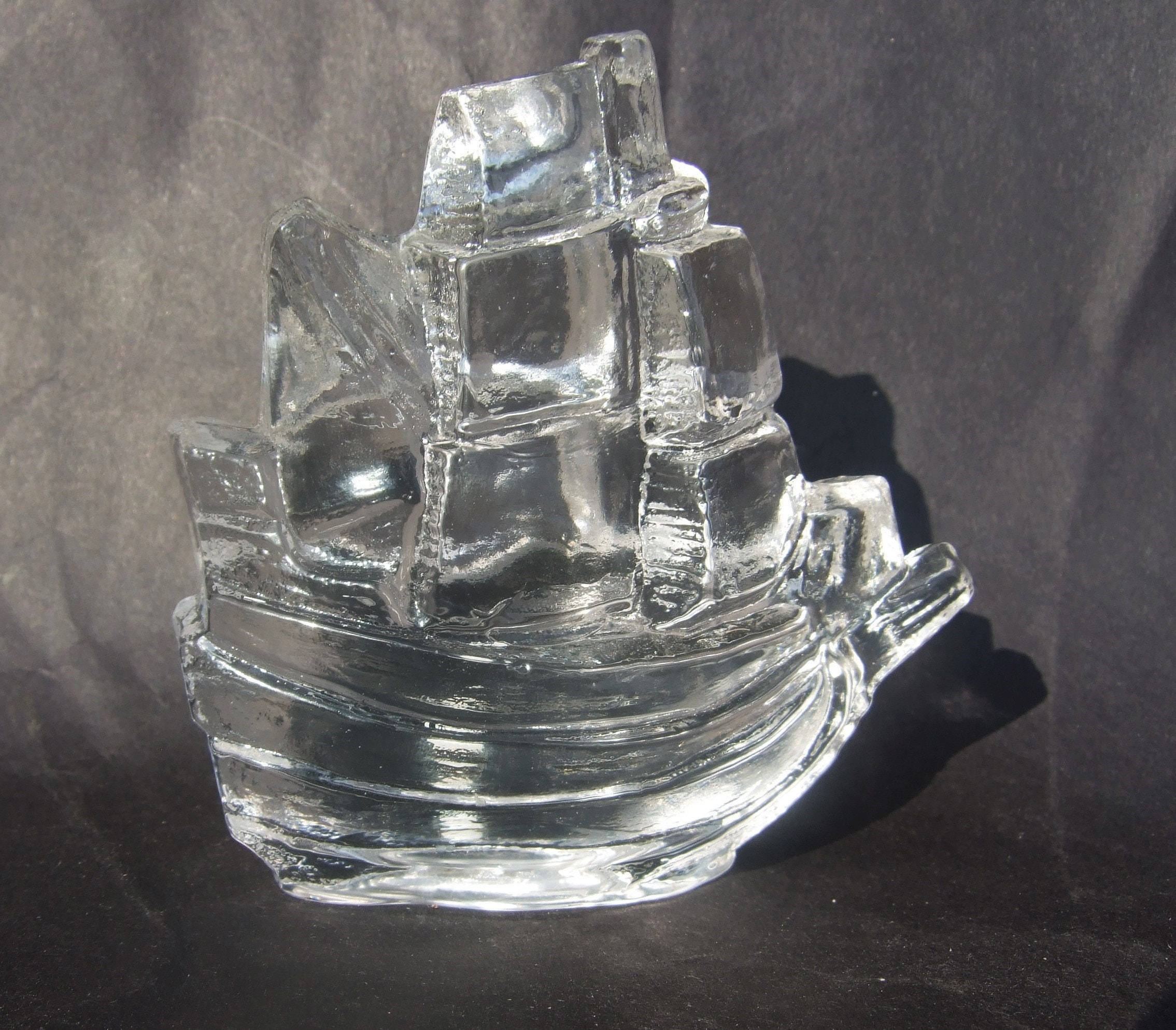 Pukeberg Glass Ship Paperweight Uno Westerburg Swedish Vintage - Etsy UK