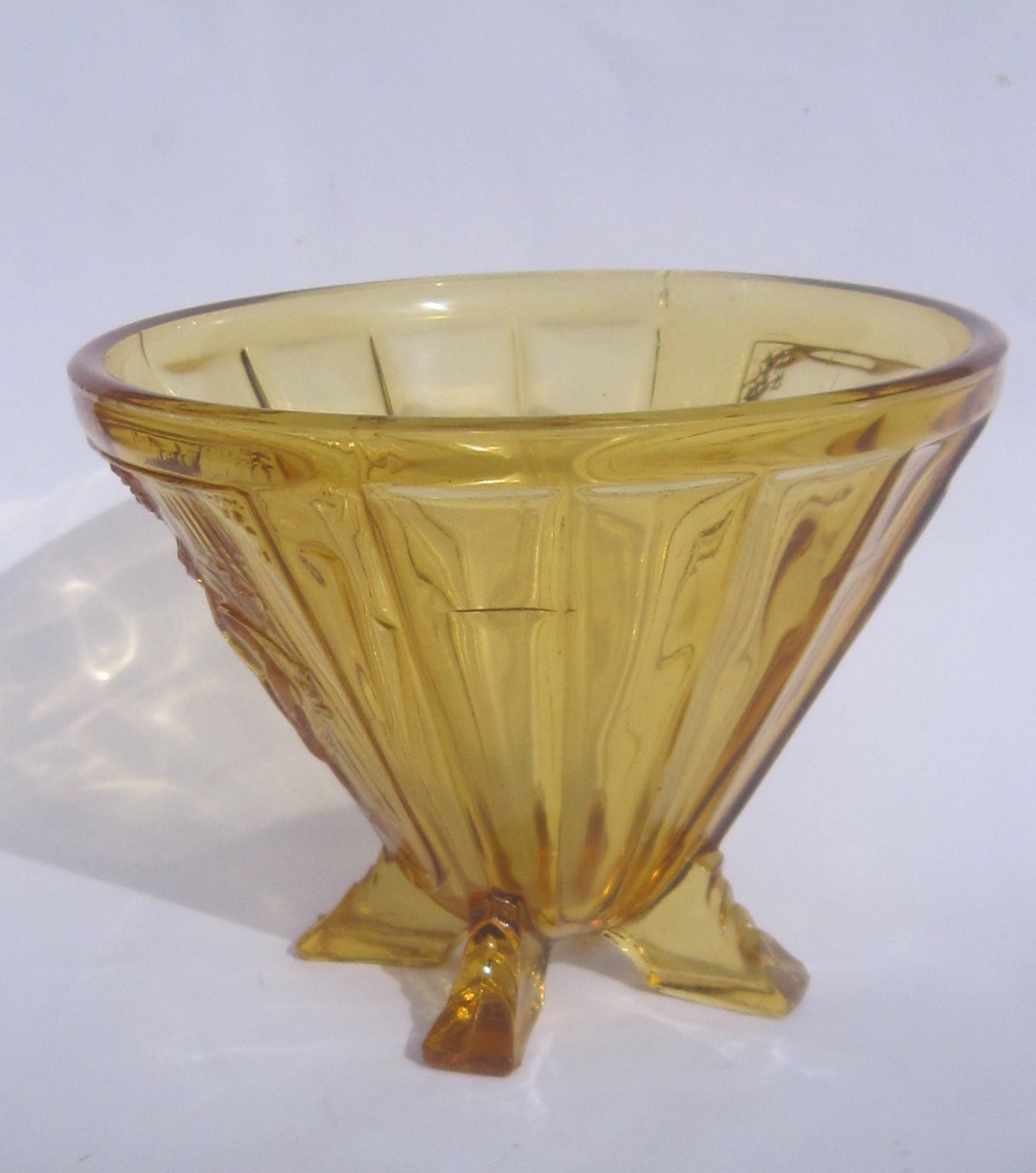Sowerby Amber Mercury Pedestal Vase Art Deco Pressed Glass - Etsy Australia