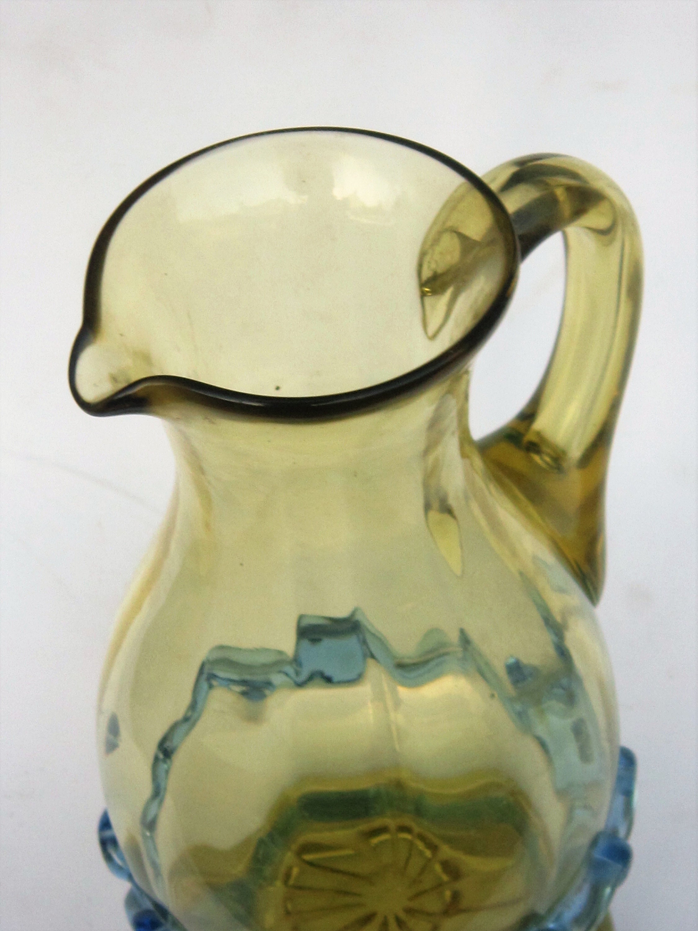 REDUCED Large Victorian Style Large Glass Jug With Applied - Etsy