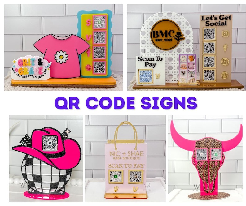 Custom Scan to Pay QR Code Sign, Venmo, Cash App, Paypal Acrylic Sign ...
