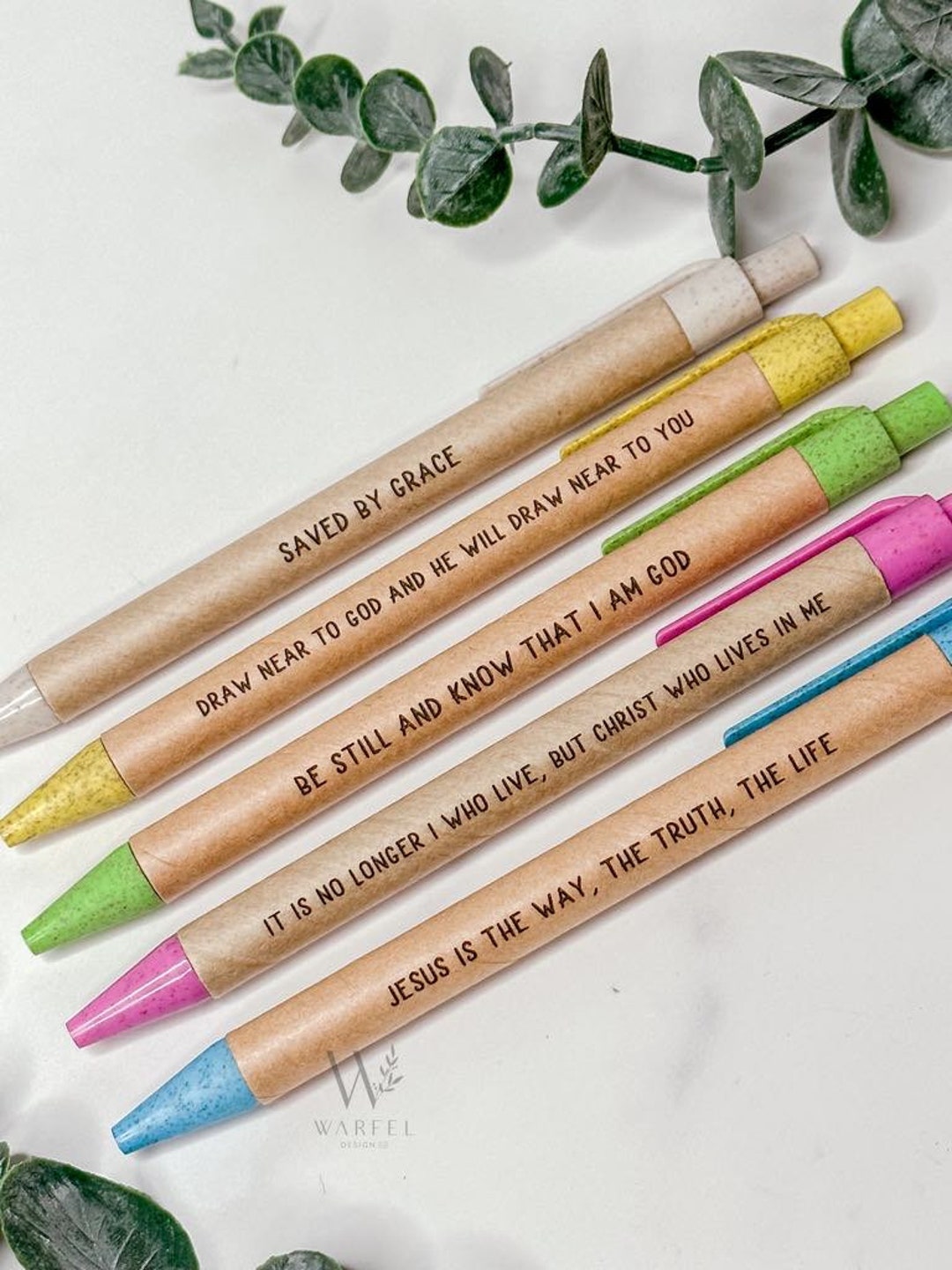 Christian Ballpoint Pen Set, Engraved Bible Scripture, Cute Colorful ...