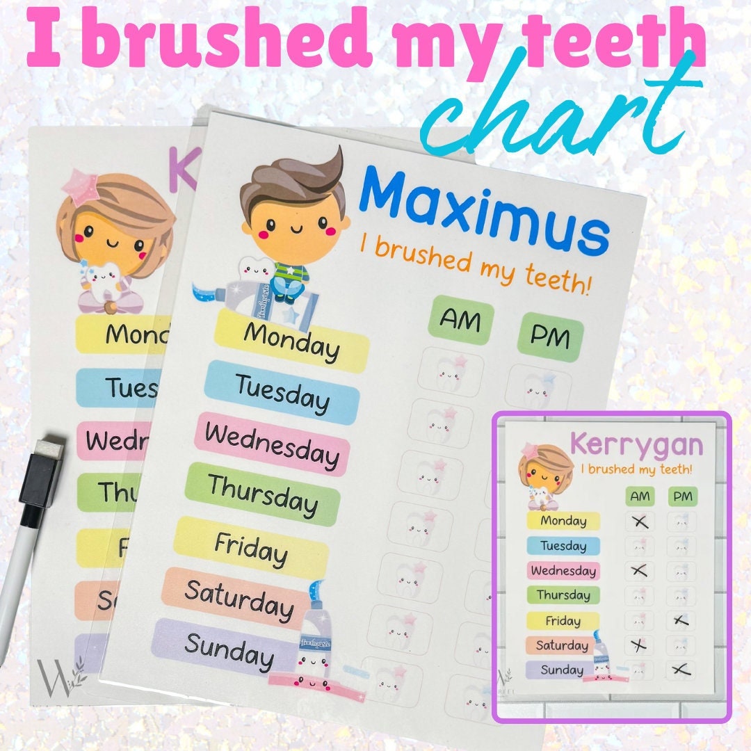 Personalized I Brushed My Teeth Checklist, Teeth Brushing Activity ...