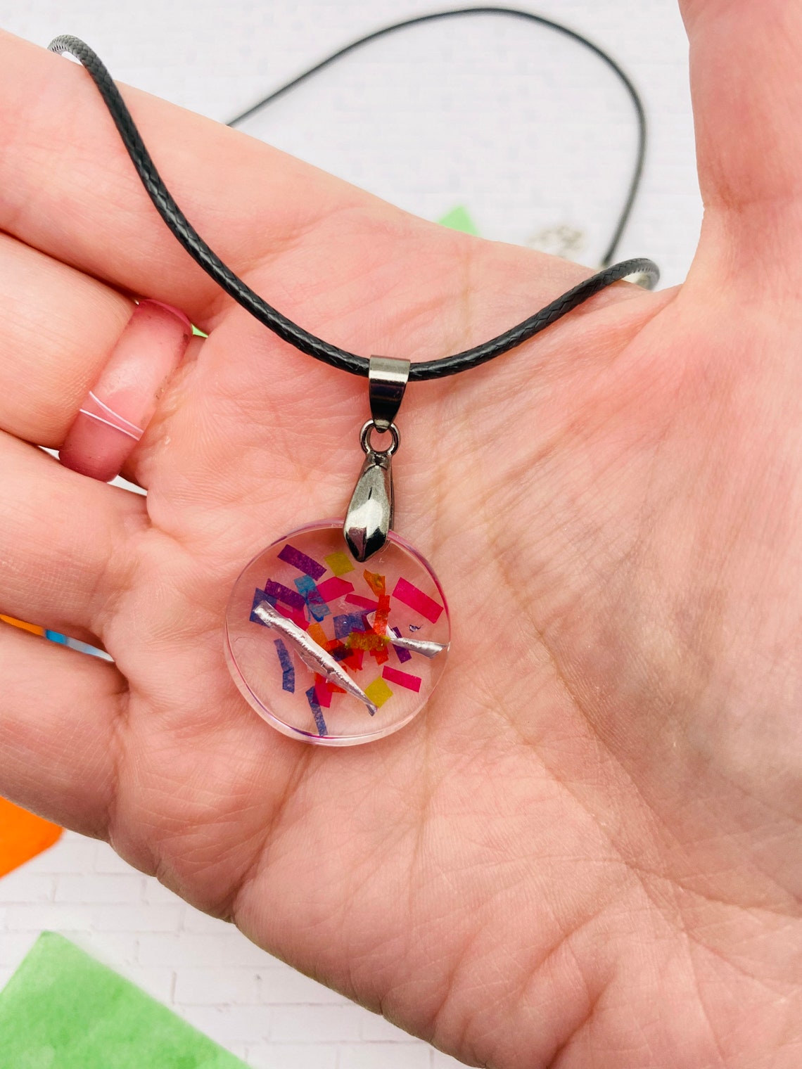 BTS Confetti Preserved in a 1 Necklace Pendant BTS-6 - Etsy
