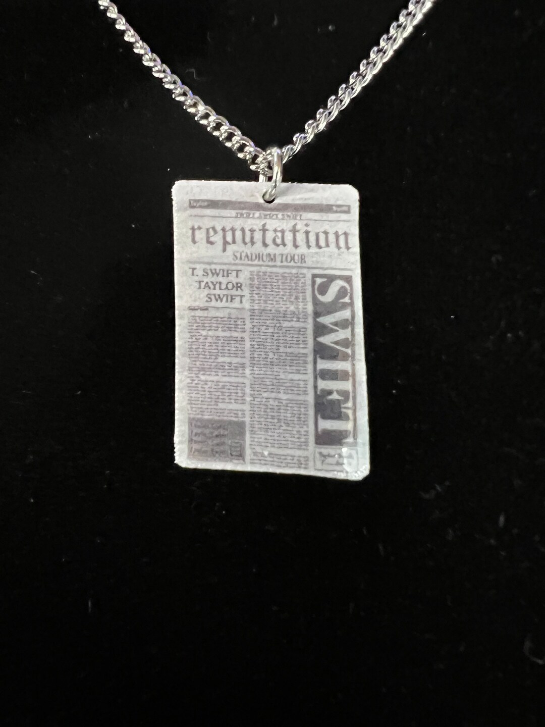 TS Reputation Confetti Replica Newsprint Pendant Necklace - Etsy