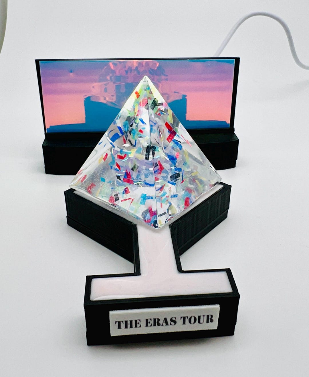 TS Eras Confetti Pyramid on a Stage Shaped Light Base - Etsy