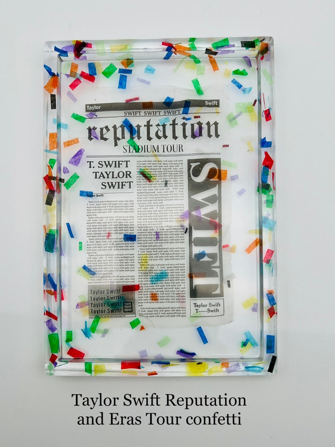 TS Eras & Reputation Tour Confetti Preserved in Trinket Bracelet Tray ...