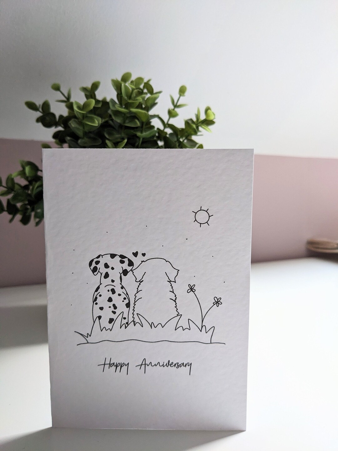 Anniversary Card Dog Cuddle Card Lucy & Bug - Etsy