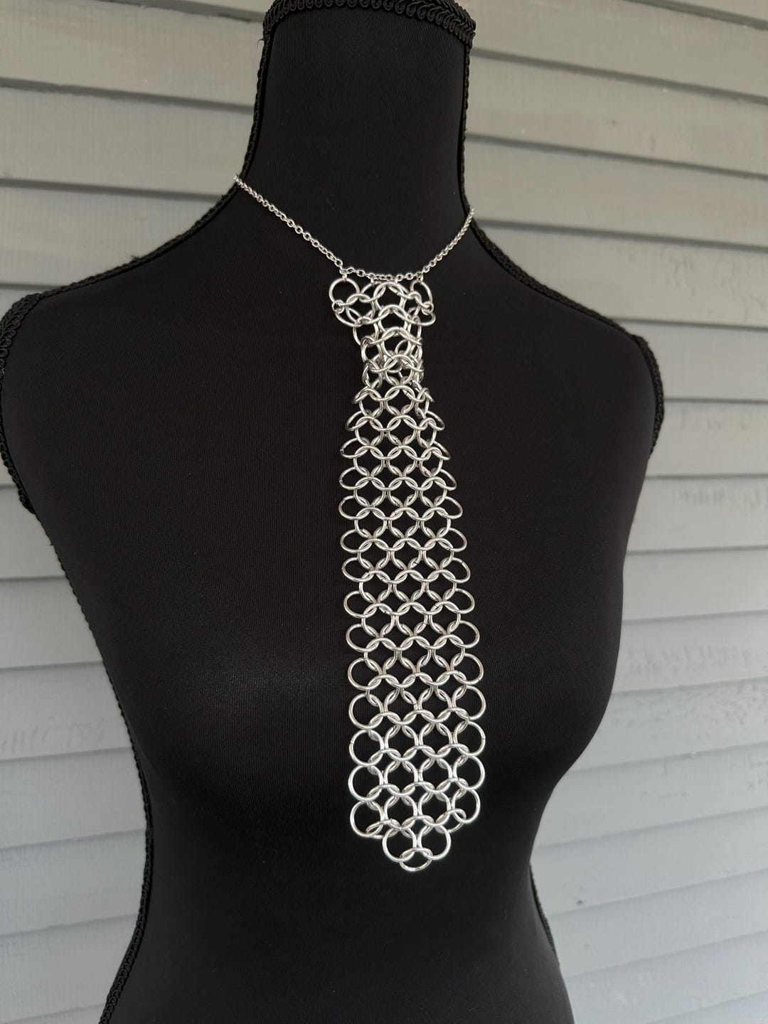 Silver Chainmail Adjustable Tie - Etsy
