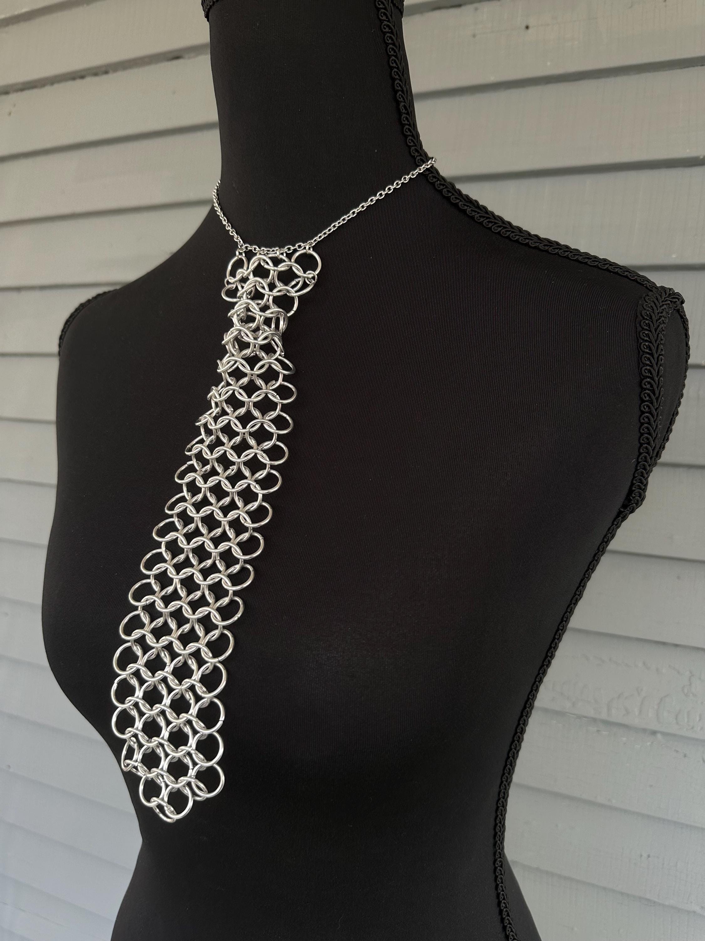 Silver Chainmail Adjustable Tie - Etsy