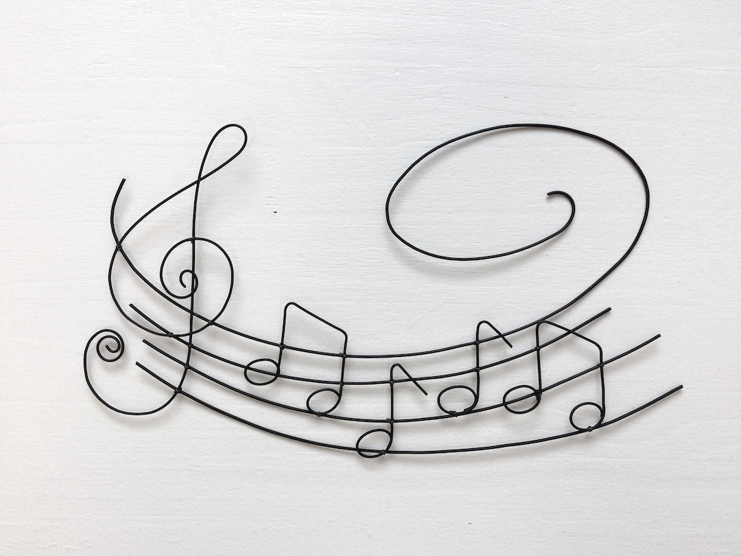Wire Music Notes, Music Score, Wall Art, Metal Music Wall Decor, Wire ...