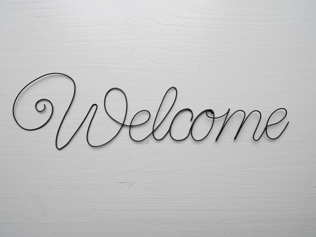 Welcome Wire Word, Wall Decoration, Wire Writing, Message, Wire Phrase ...