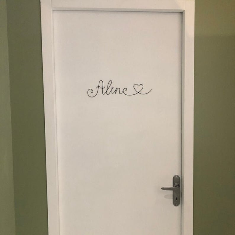 Prénom fil de fer personnalisable Emma avec coeur prénom - Etsy France