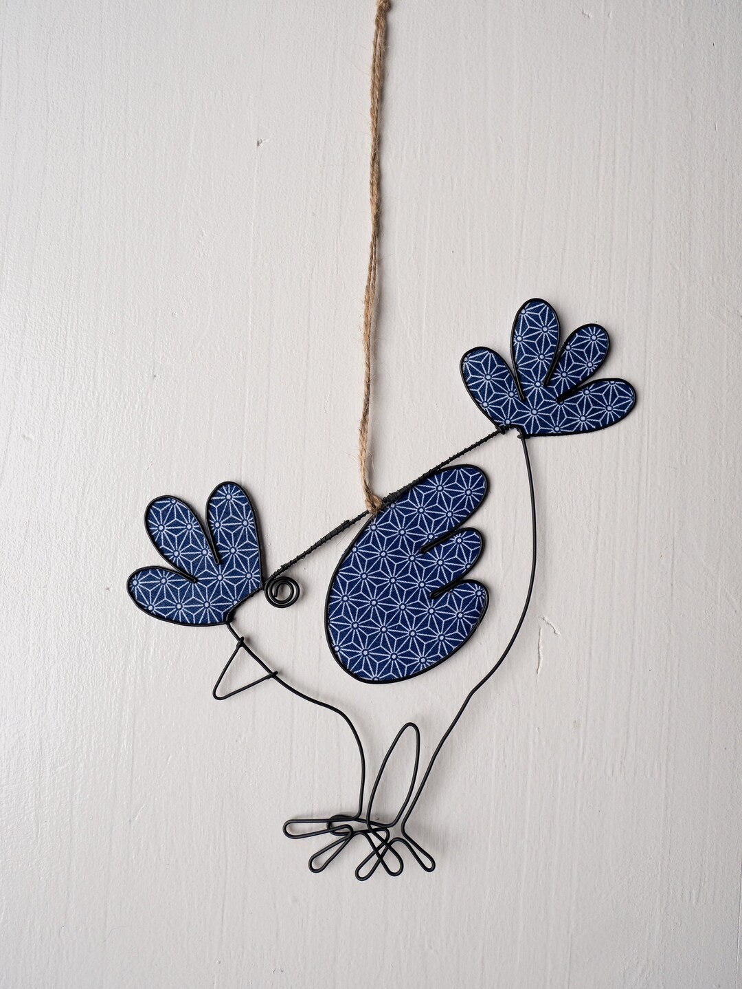 Decorative Fabric Hanging Rooster Hen, Annealed Wire Wall Decoration ...