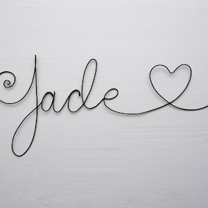 Prénom fil de fer personnalisable, Emma avec coeur, prénom enfant, décoration murale chambre d ...