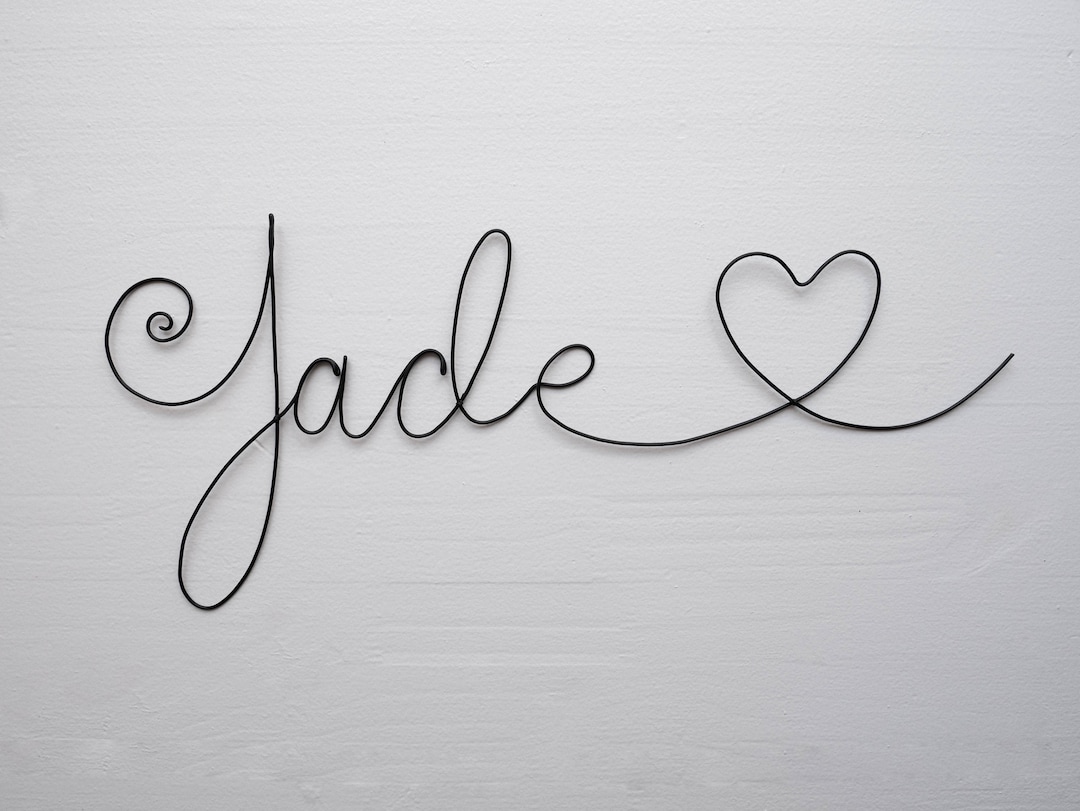 Customizable Name Wire Jade With Heart Child Name Wall - Etsy UK